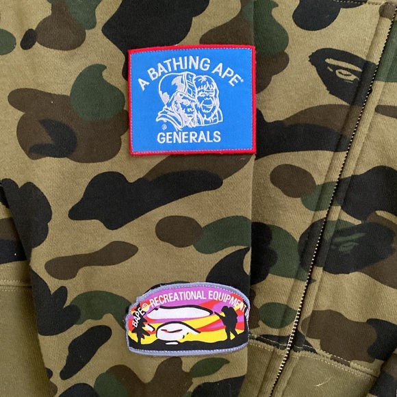 Bape | Sweaters | Bape Camo Hoodie With Patches Mens Xl | Poshmark